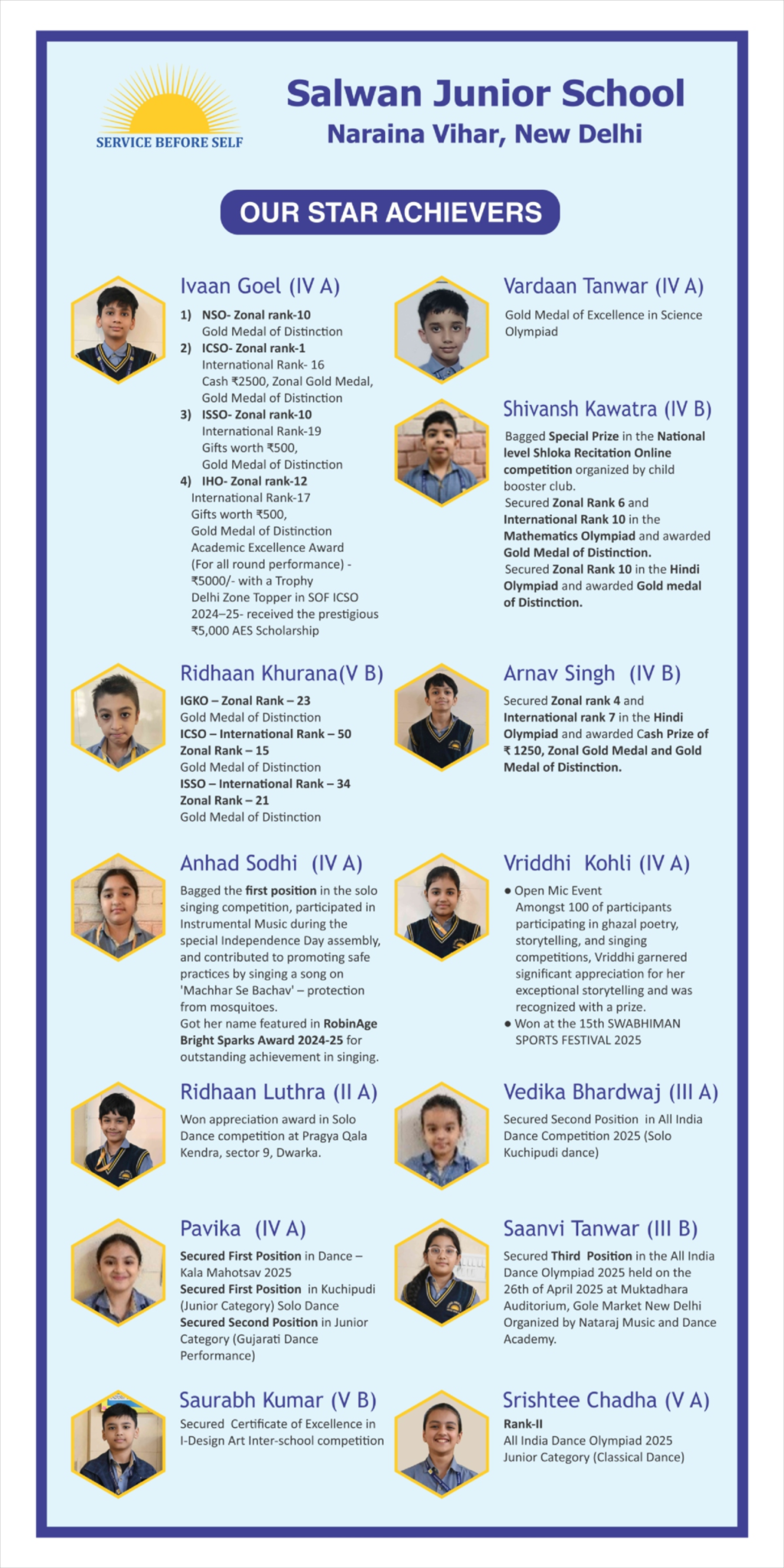 Student Achievement - Salwan Junior School, Naraina