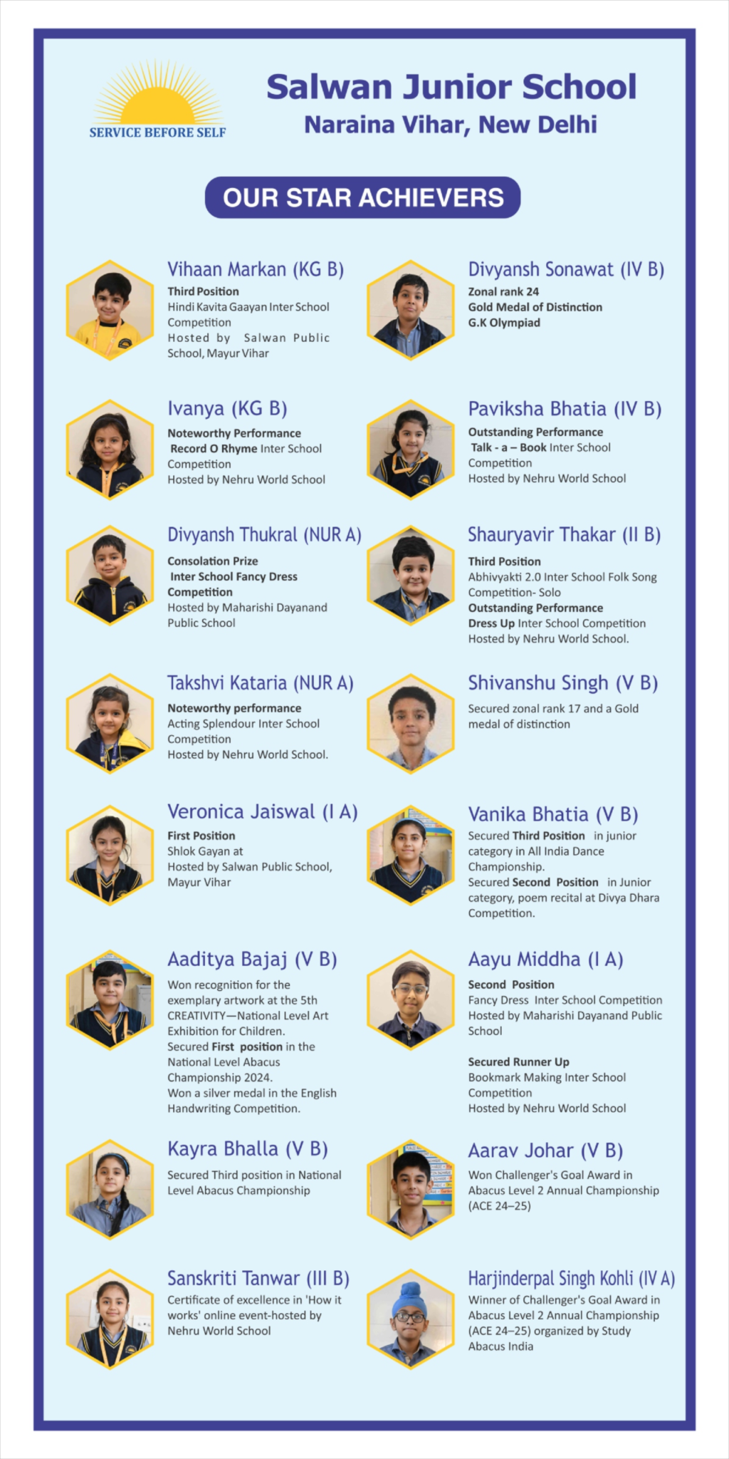 Student Achievement - Salwan Junior School, Naraina